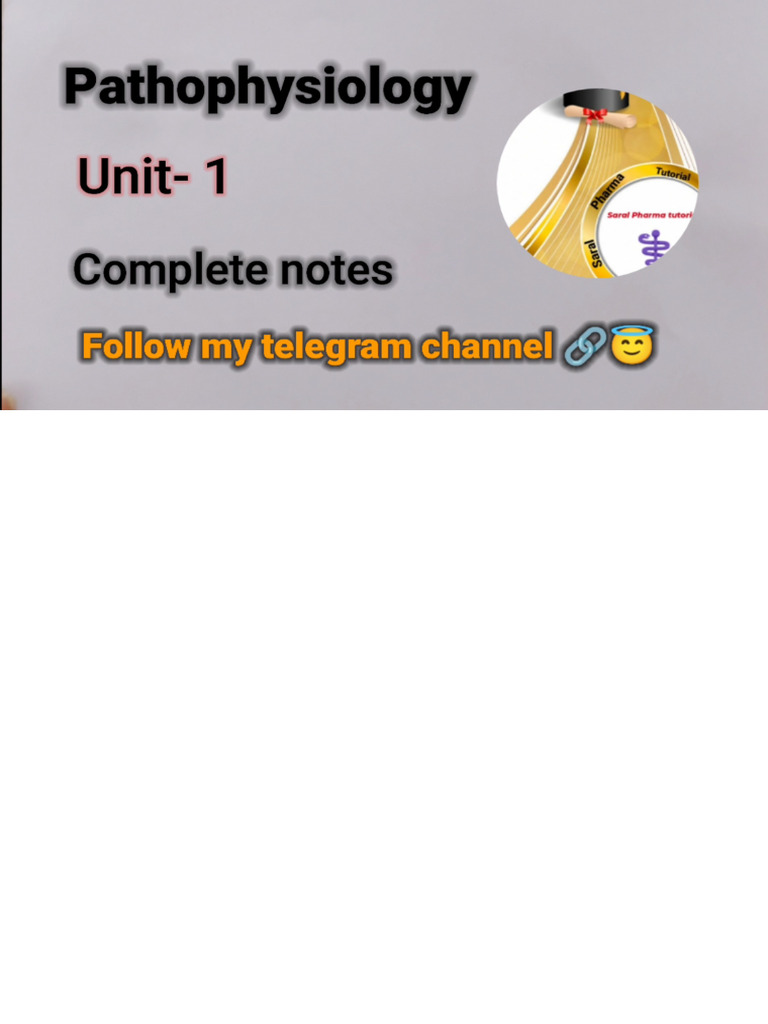 Complete Unit 1 Notes Pathophysiology-1 | PDF