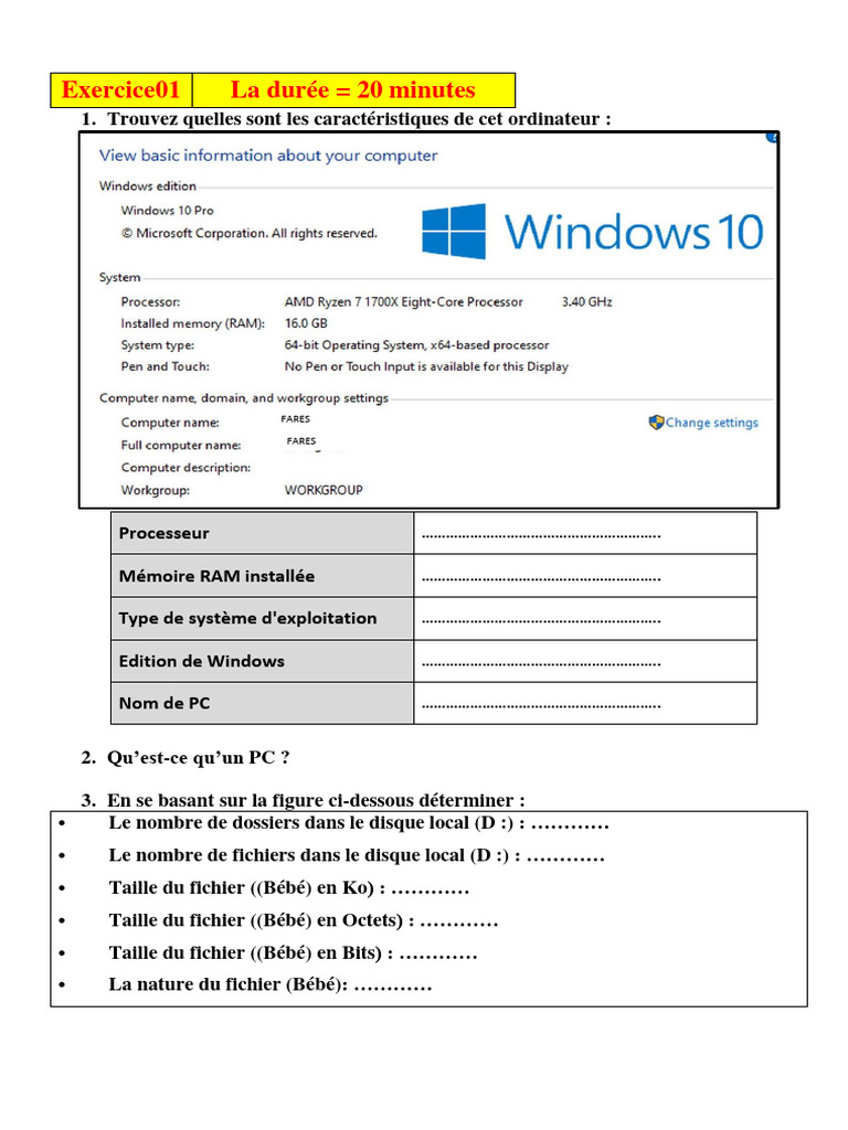 Exercices 202 TH02 | PDF