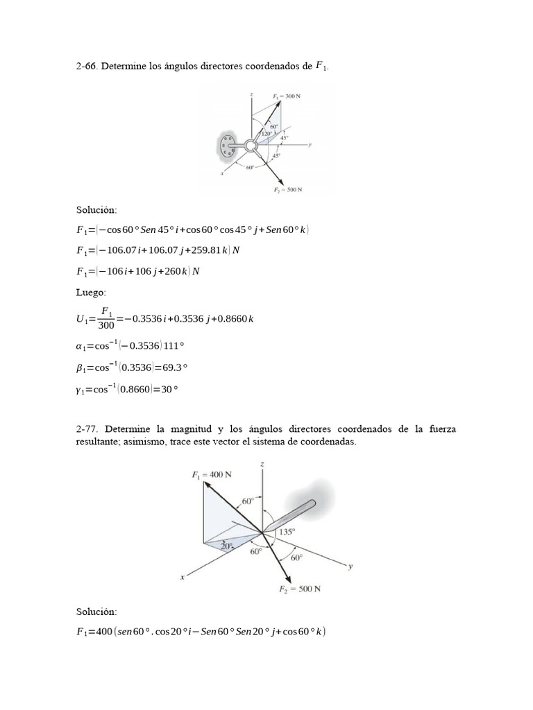 Ejercicios Mecanica Vectorial | PDF