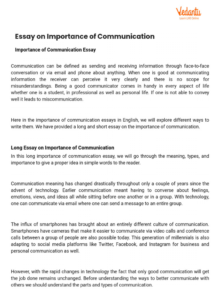Essay On Importance of Communication | PDF