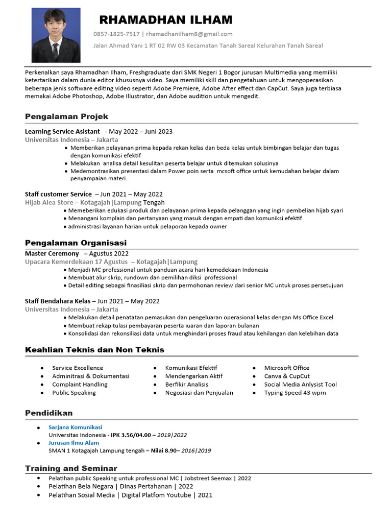 CV ATS Tanpa Pengalaman Apapun | PDF | Bisnis