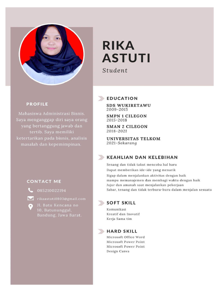CV Rika Astuti - Personal Branding | PDF