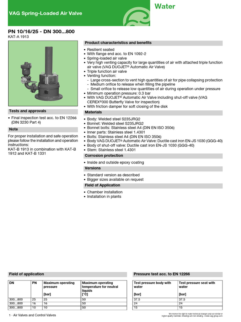 KAT A 1913 Spring Loaded Air Valve EN 01 01 01 06 10 | PDF | Technology ...
