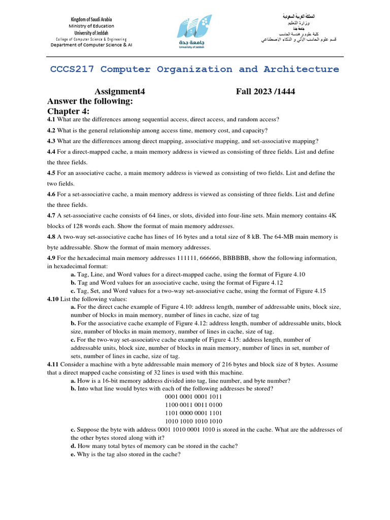 Assignment3 Chapter4 7 | PDF | Input/Output | Central Processing Unit