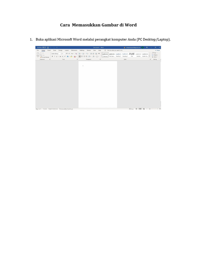 Cara Memasukkan Gambar Dan Clipart Di Word | PDF