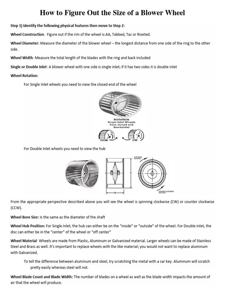 How To Correctly Size Blower Wheels Etc | PDF | Blade | Wheel