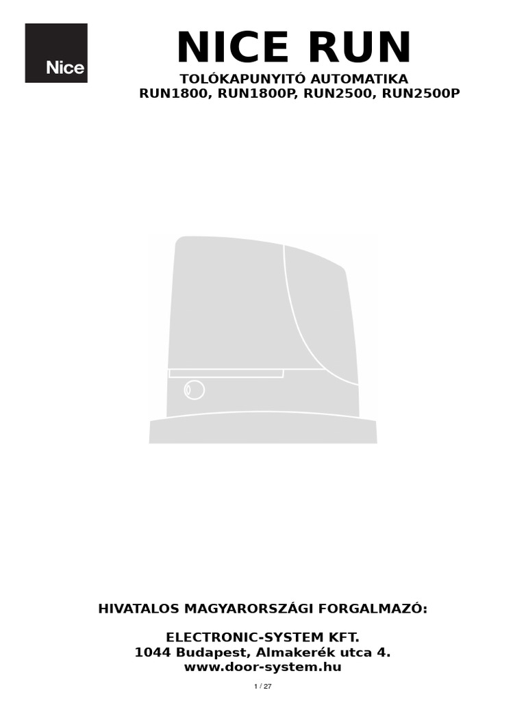 NICE RUN 1800-2500 Leírás HUN | PDF