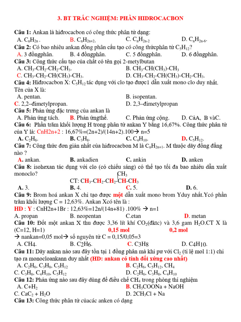 HÓA 11 ĐỀ ÔN THI CUỐI KỲ II CÓ ĐÁP ÁN 2023 TỪ HC ĐẾN AXIT | PDF
