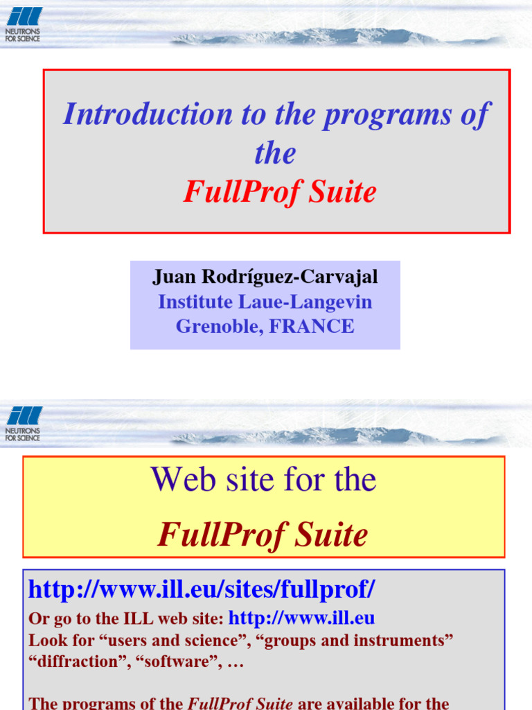 Introduction To FullProf Suite JRC | PDF | X Ray Crystallography | Physical Sciences