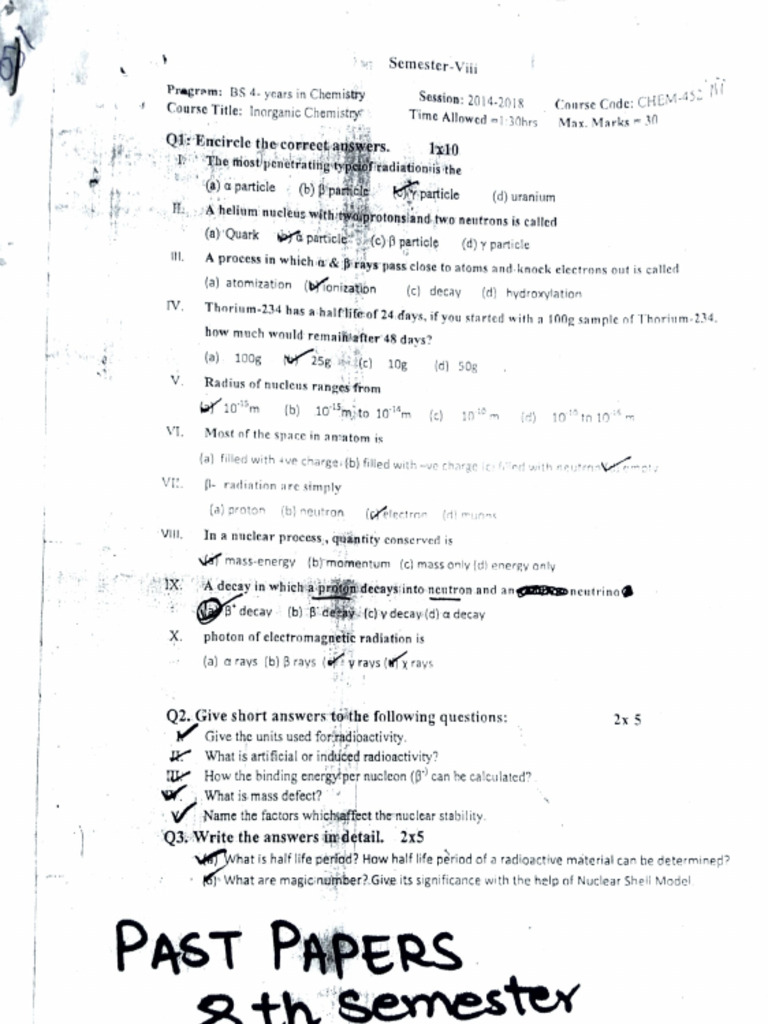 Past Papers 8th Smester | PDF