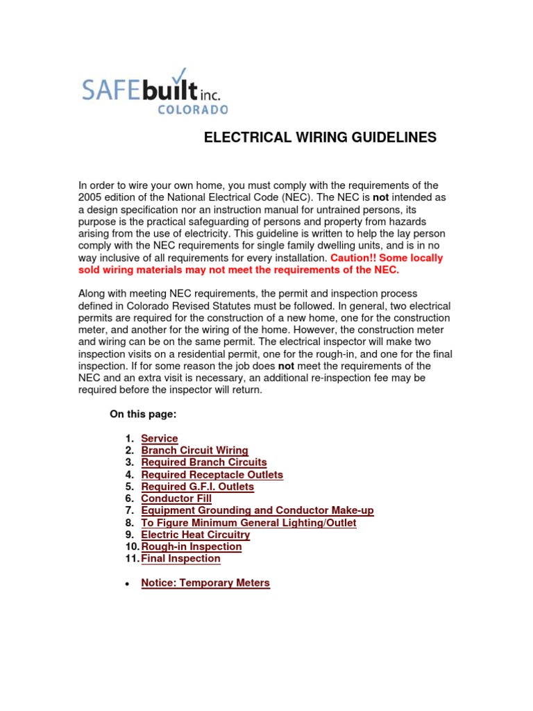 Electrical Wiring Guidelines | PDF | Electrical Wiring | Machines