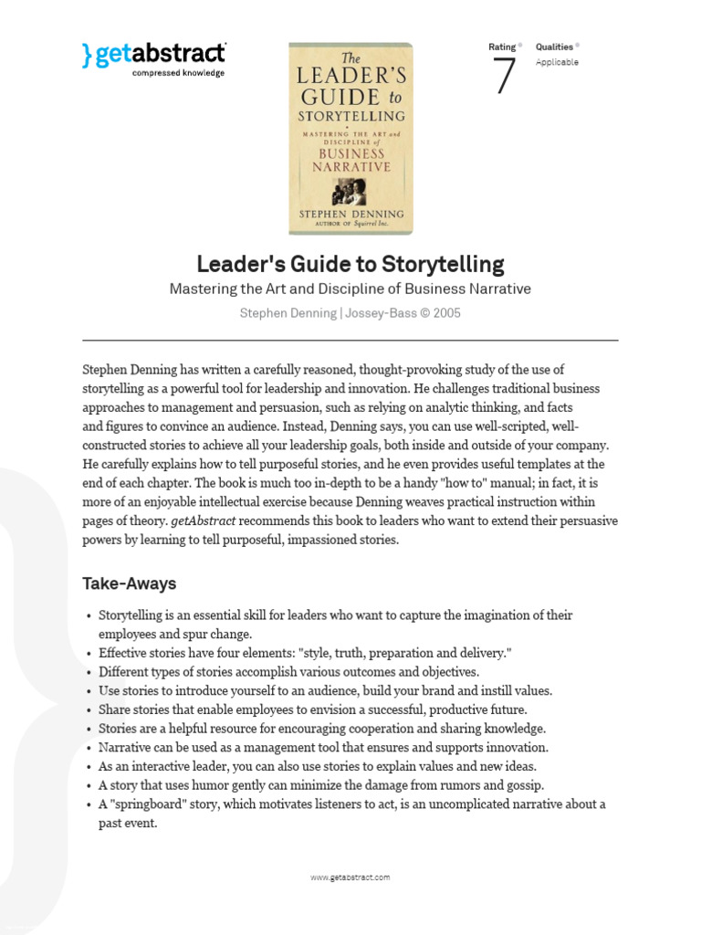 Mastering Storytelling for Leaders | PDF | Storytelling | Narrative