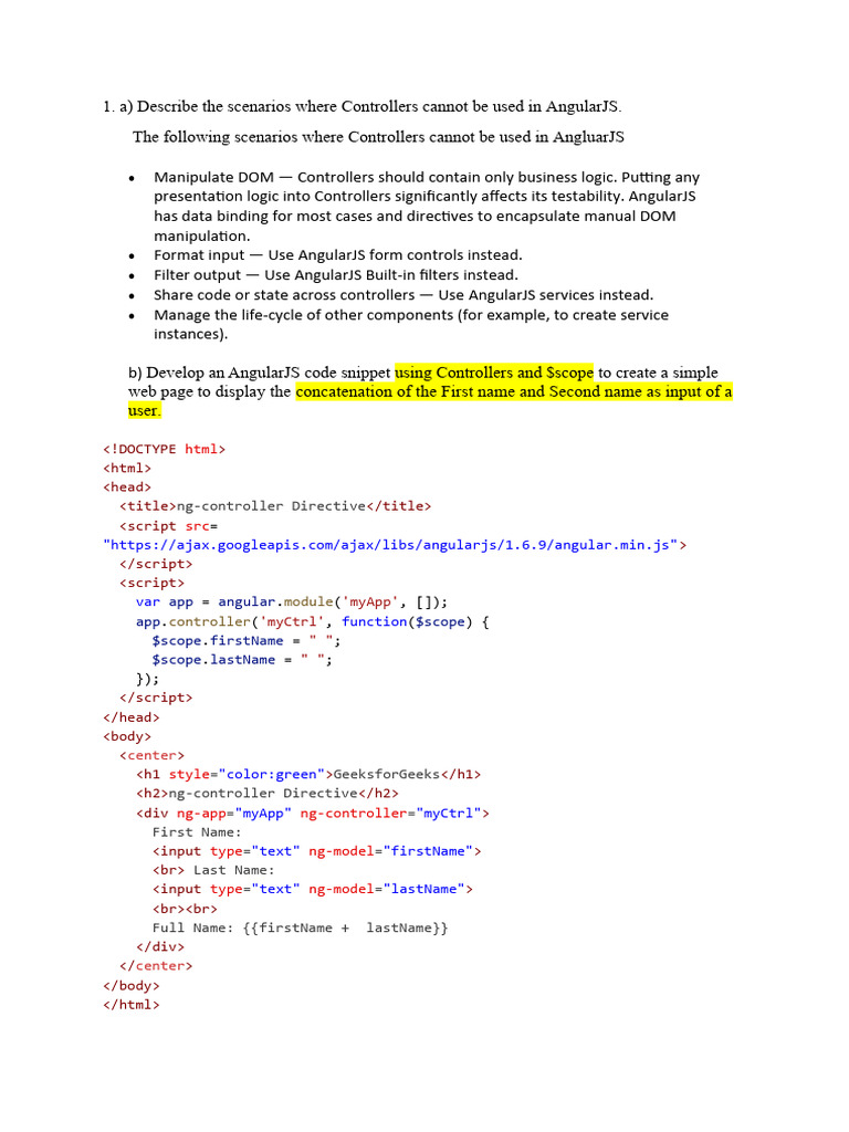 Question Bank-1 | PDF | Angular Js | Networking