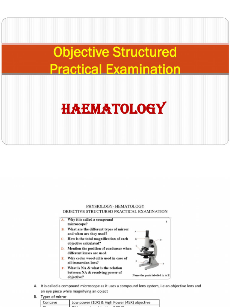 Hematology OSPE | PDF