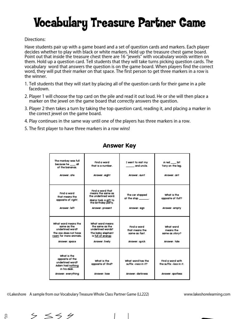 7dim (Ha (O: ©lakeshore A Sample From Our Vocabulary Treasure Whole ...