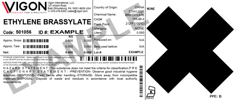 Ethylene Brassylate Product Label | PDF | Working Conditions | Materials