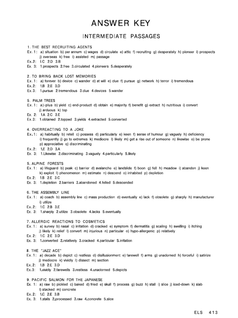 ELS Answers Only | PDF