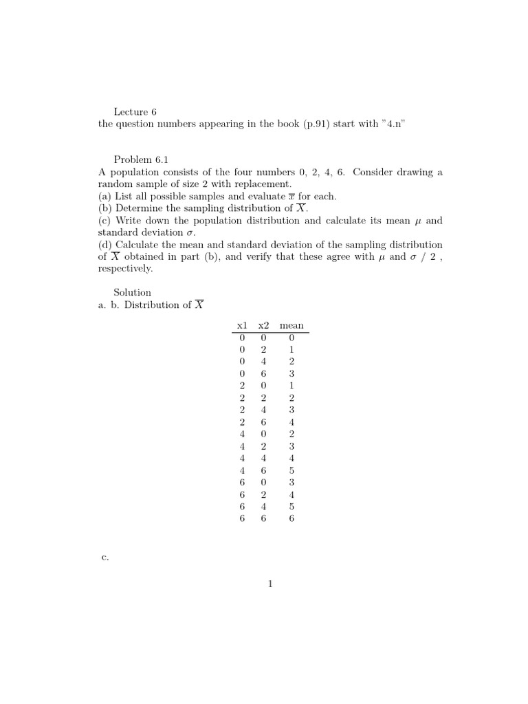Statistics Sampling Problems | PDF | Standard Deviation | Statistical ...