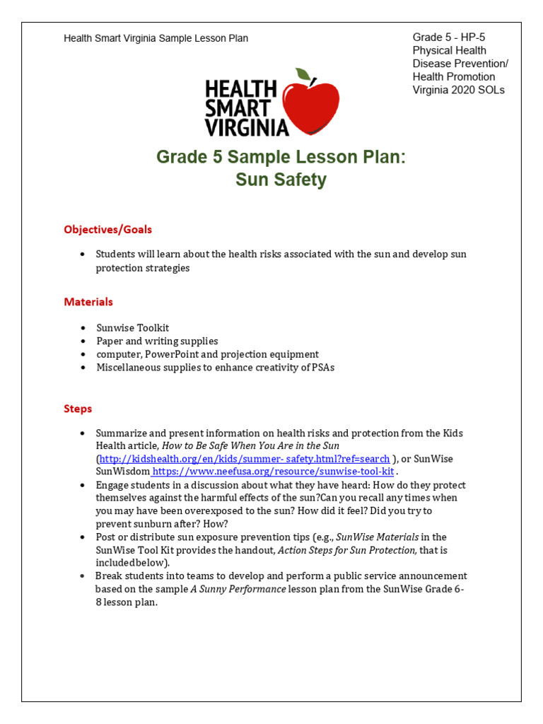 gr5 HP 5 Hygiene Sun Safety - Rev2021 | PDF | Career & Growth | Self ...