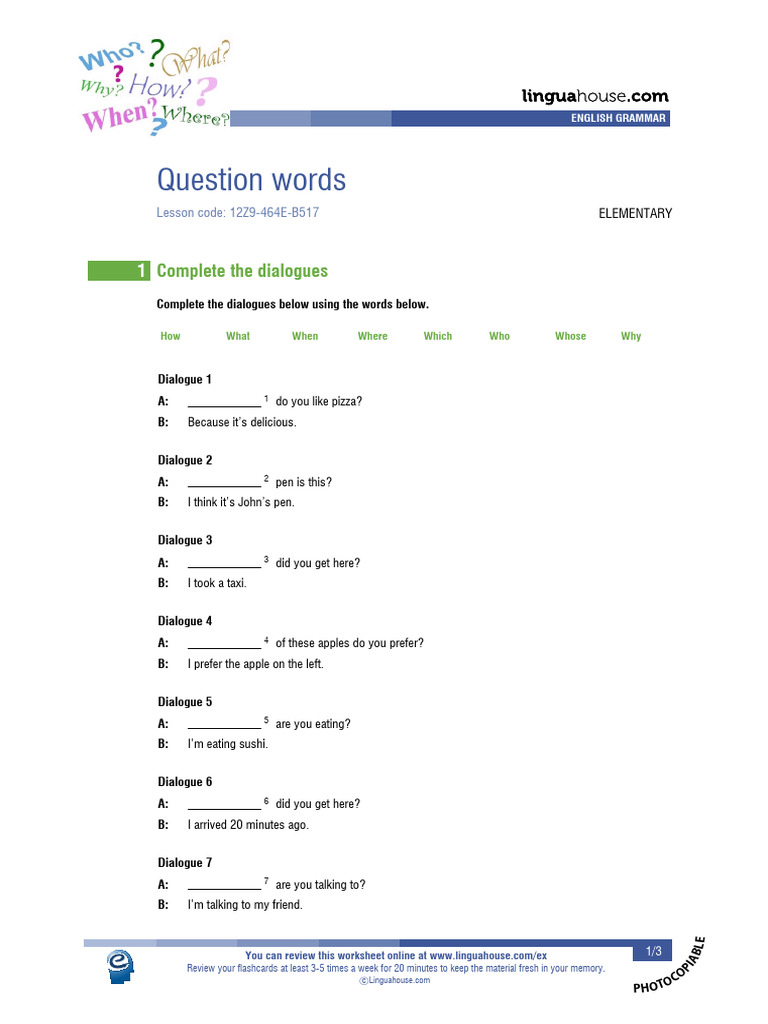 Elementary English Questions | PDF