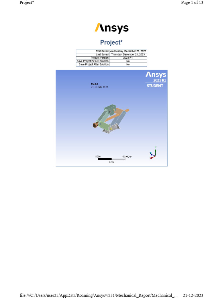 Ansys Report | PDF | Geometry | Cartesian Coordinate System