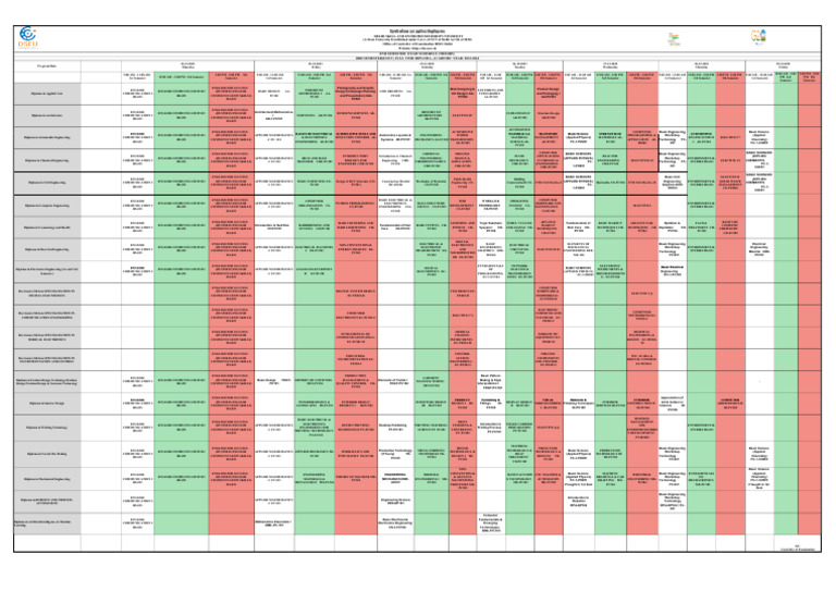 End Semester Exam Schedule 2023-24 | PDF | Engineering | Academic Term