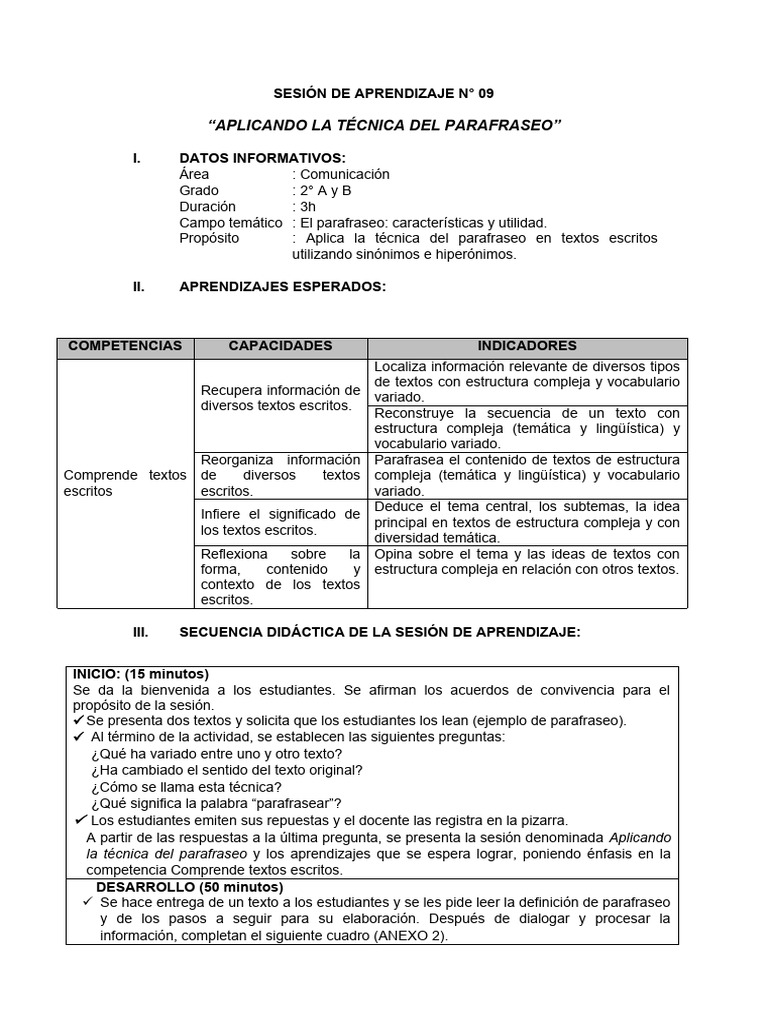 Sesión de Aprendizaje #09 | PDF | Perú | Información