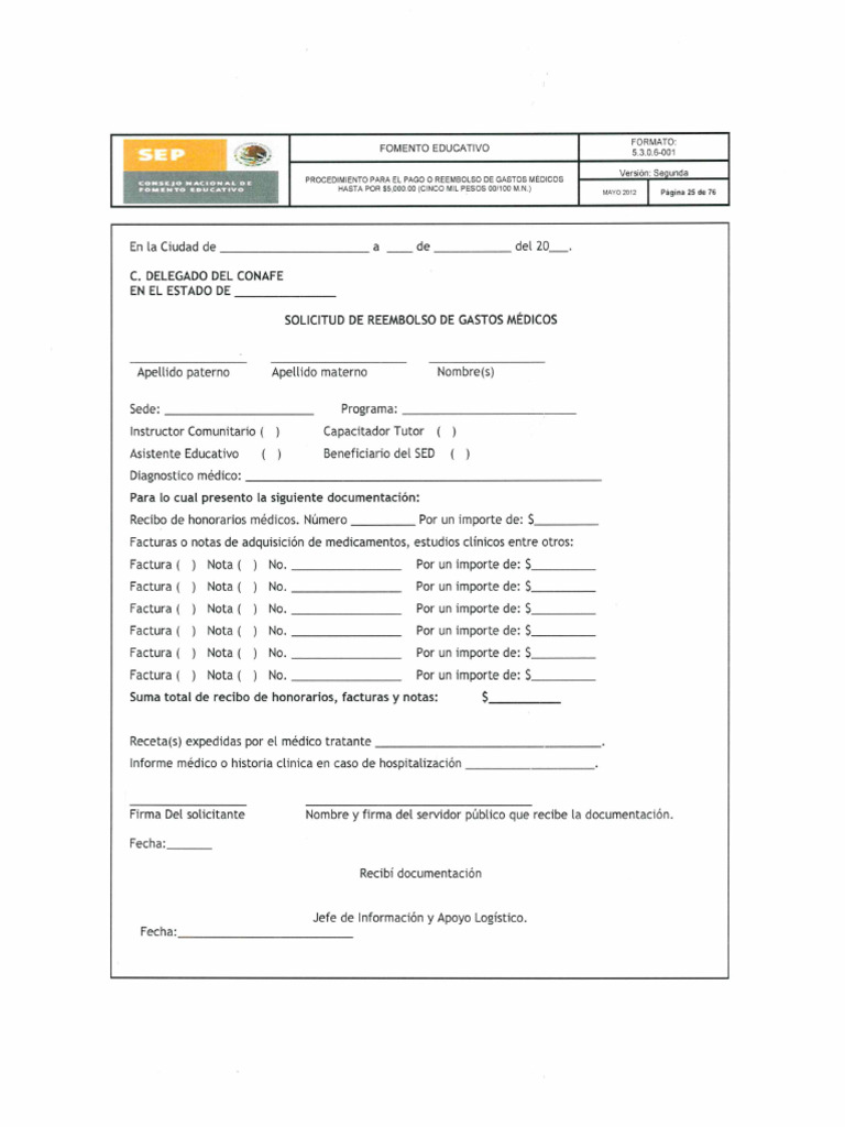 Formatos De Gastos Medicos Pdf