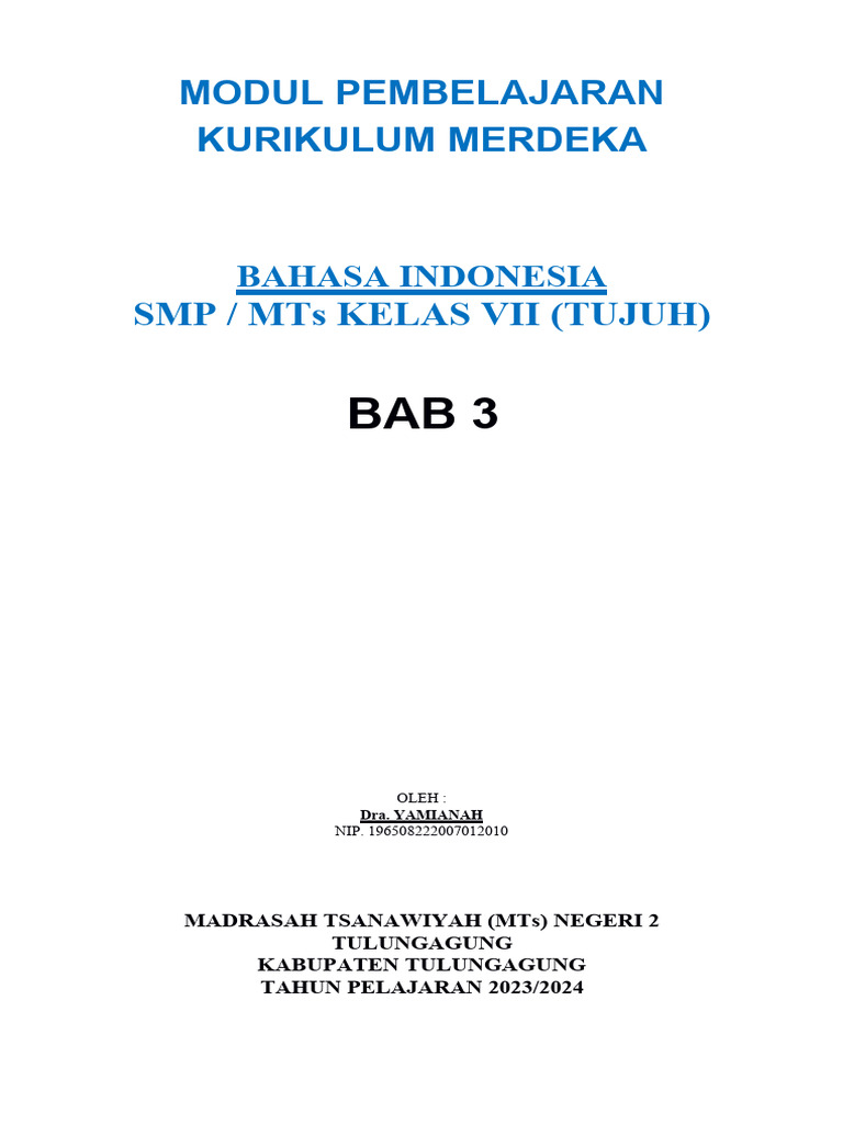 Modul Ajar BINDO BAB 3 | PDF