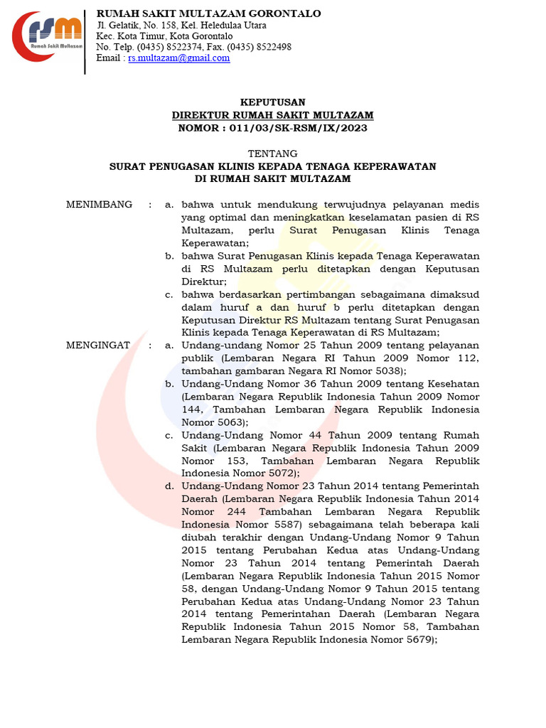 SPK Perawat PRA PK | PDF