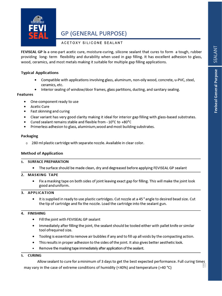 Feviseal GP TDS | PDF | Glasses | Water