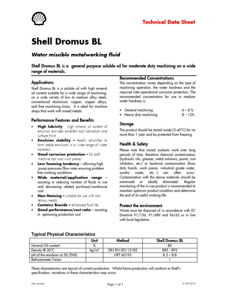 Shell Dromus B | Download Free PDF | Mechanical Engineering | Chemistry