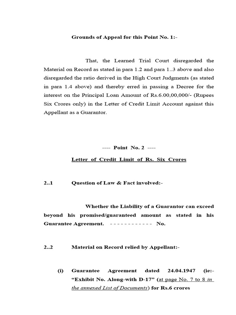 Grounds of Appeal | PDF | Business | Law