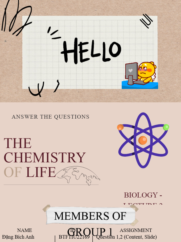 G1. Lec 2.the Chemistry of Life | PDF