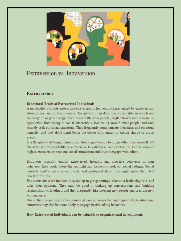 Extraversion Vs Intraversion | PDF