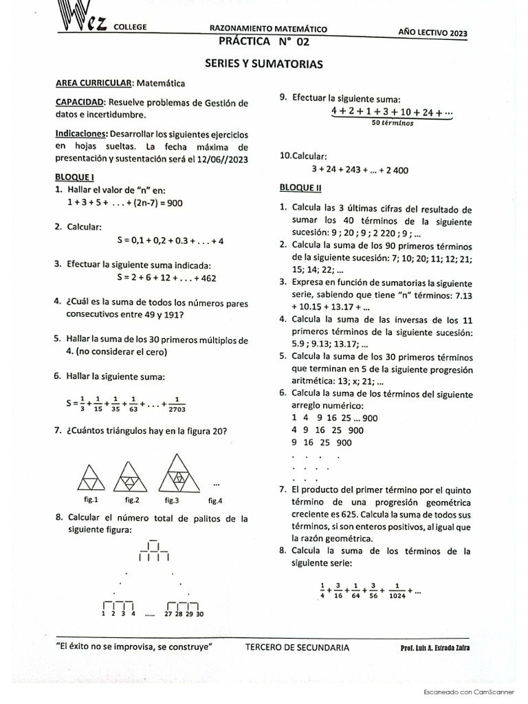 Series y Sumatorias | PDF