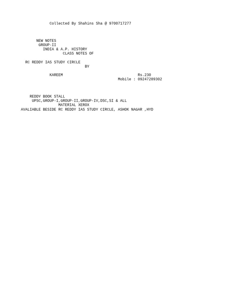 Indian History by Kareem Sir RC Reddy PDF | PDF