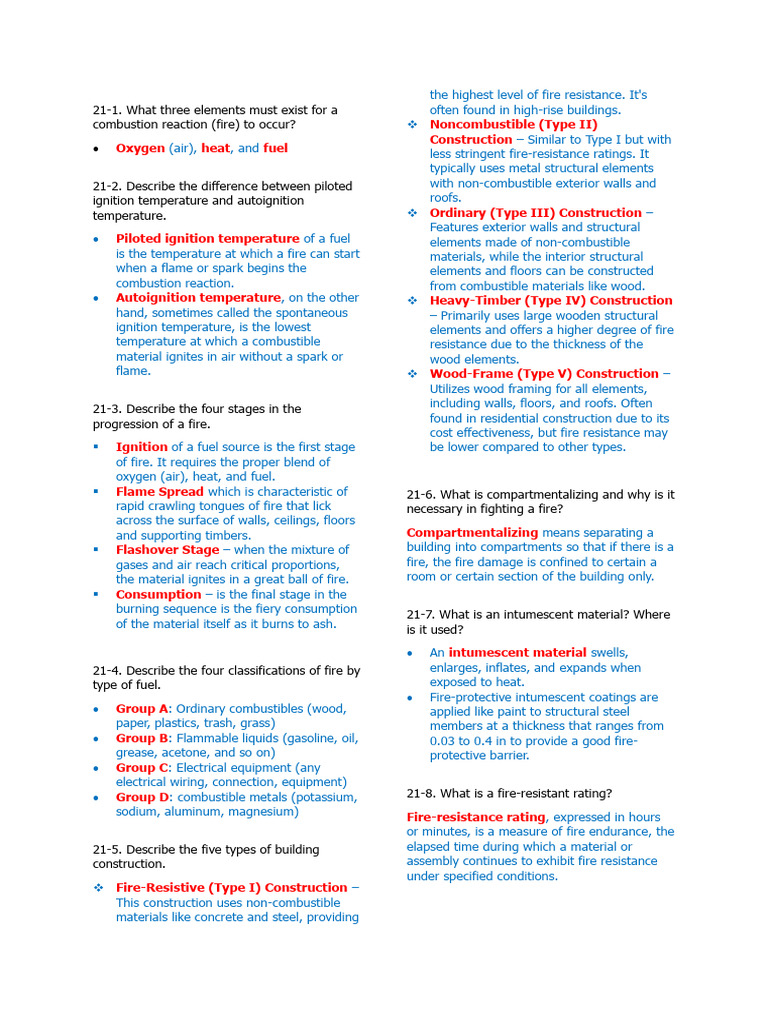 ME01 Study Questions | PDF | Fires | Firefighting