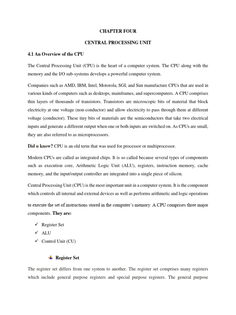 CHAP4COSE | PDF | Central Processing Unit | Computer Data Storage