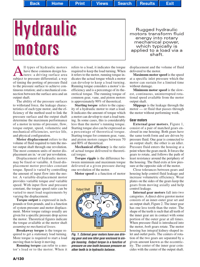 Hyd Motors | PDF | Electric Motor | Gear