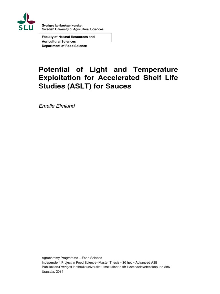 ASLT Light and Temperature | PDF | Colloid | Shelf Life