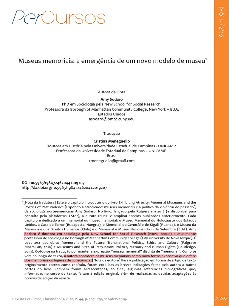 Museus Memoriais: Novo Modelo Cultural | PDF | Museu | Genocídios