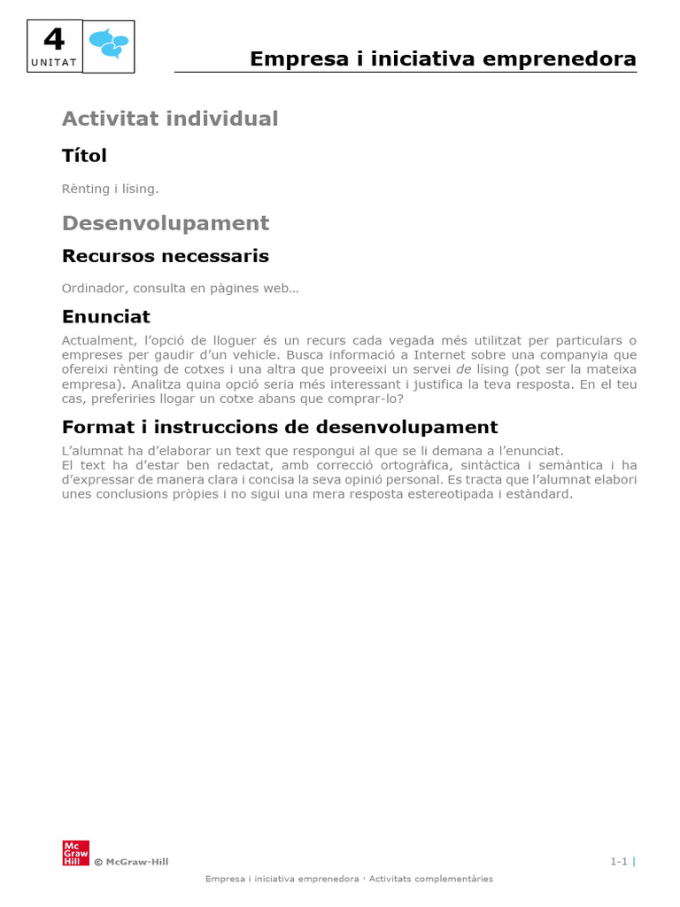 Exercici Rénting I Lísing | PDF