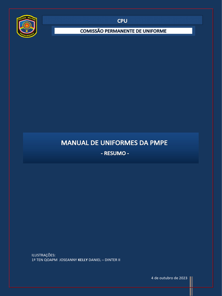 Manual de Uniformes Pmpe Cpu 1 | PDF | Polícia | Polícia militar