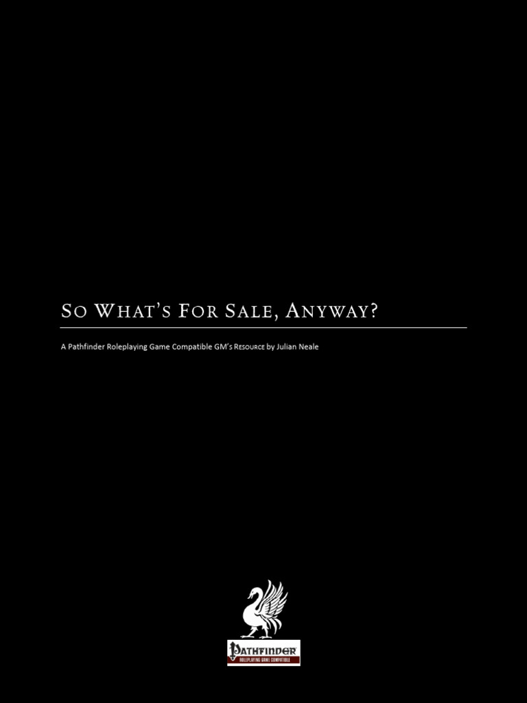 So What's For Sale, Anyway | PDF