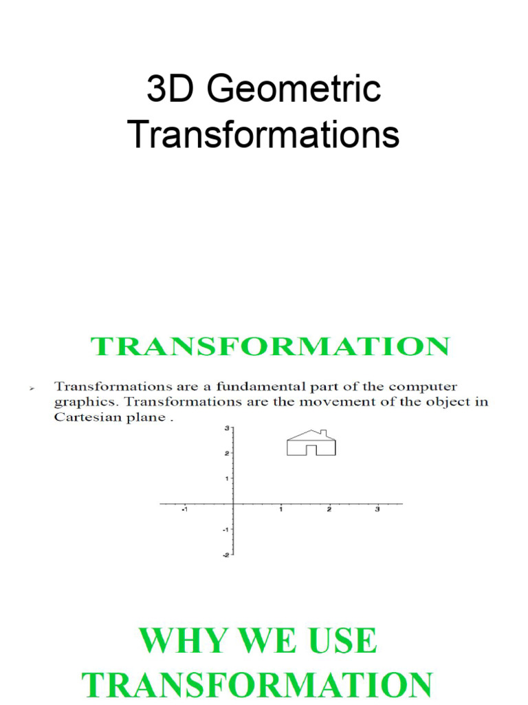 3D Geometric Transformations | PDF