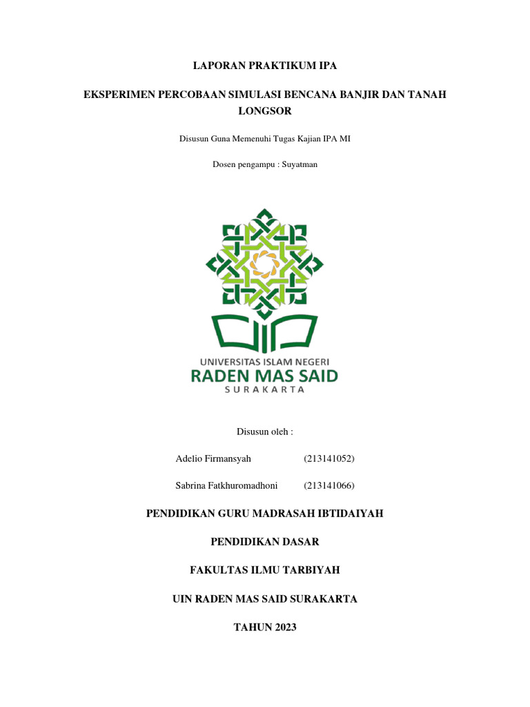 Simulasi Banjir dan Tanah Longsor IPA | PDF | Sains & Matematika