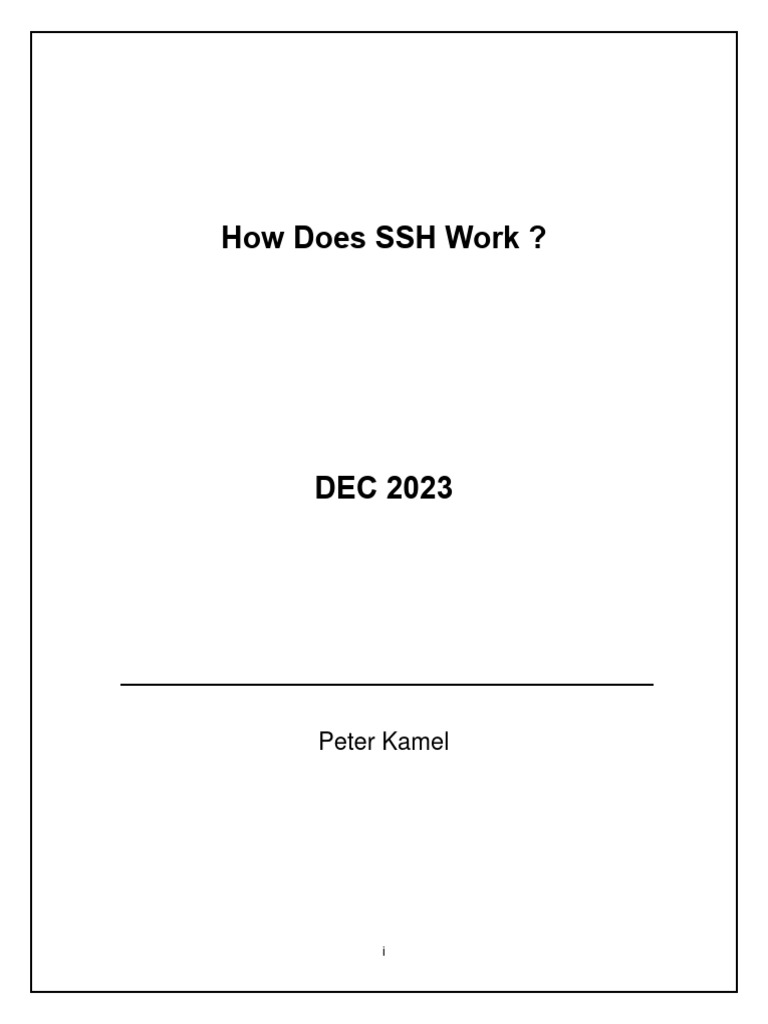 How Does SSH Works | PDF | Secure Shell | Public Key Cryptography