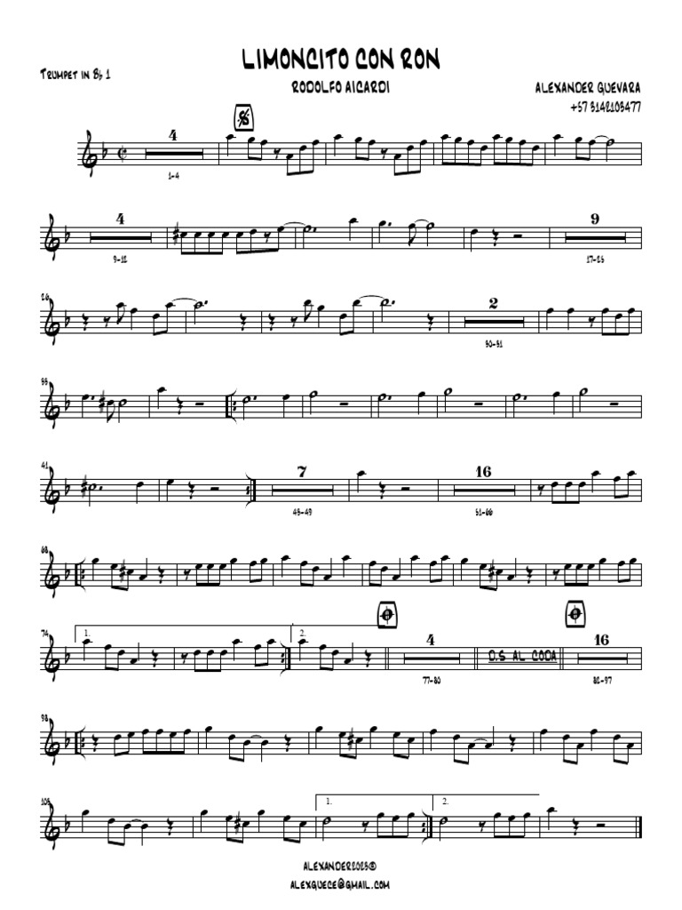 LIMONCITO CON RON - Trompeta 1 (Rodolfo Aicardi) | PDF