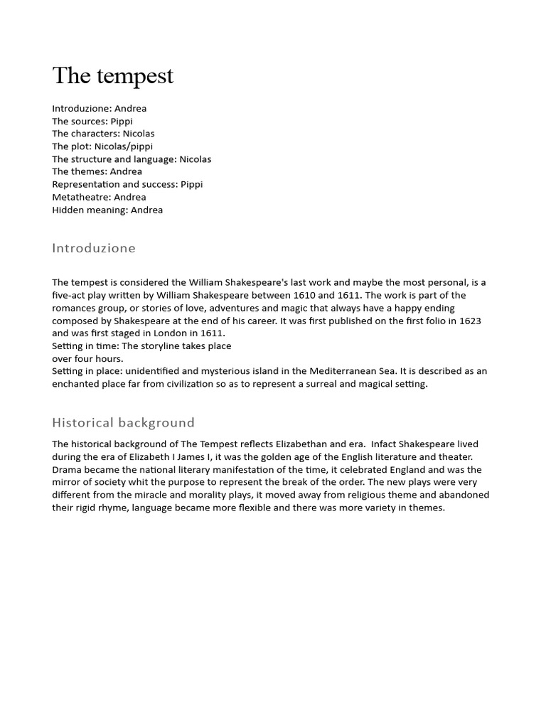 The tempest | PDF | The Tempest